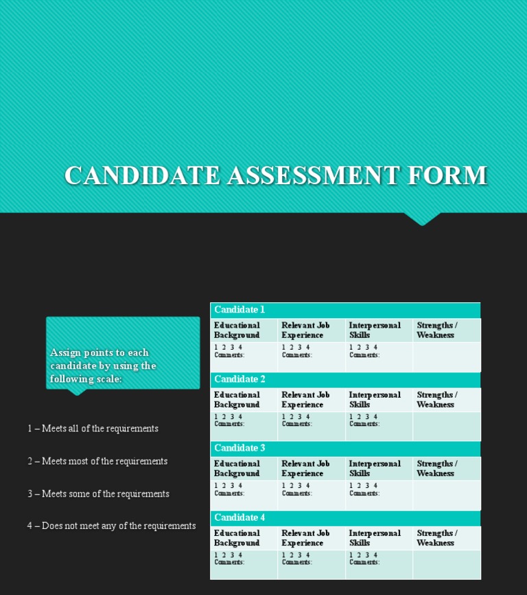 Candidate Assessment Form | PDF