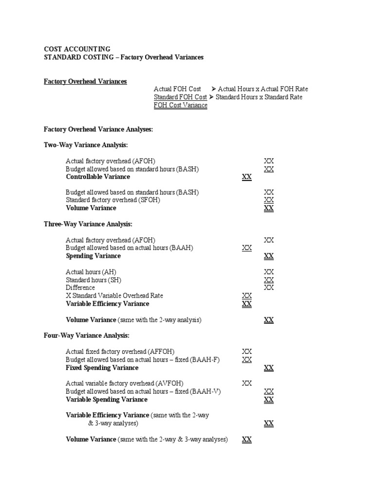 Factory Overhead Variances | PDF | Home & Garden | Computers