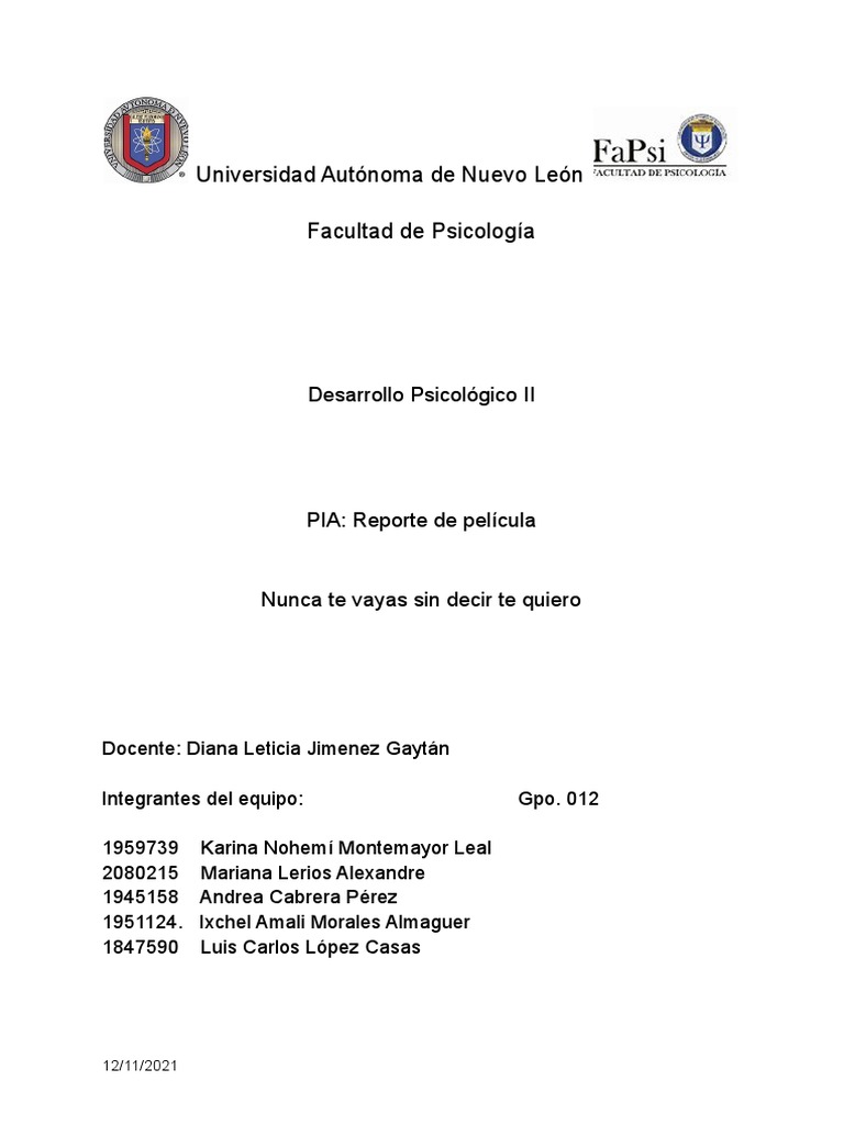 Pia Desarrollo Psic | PDF | Sicología