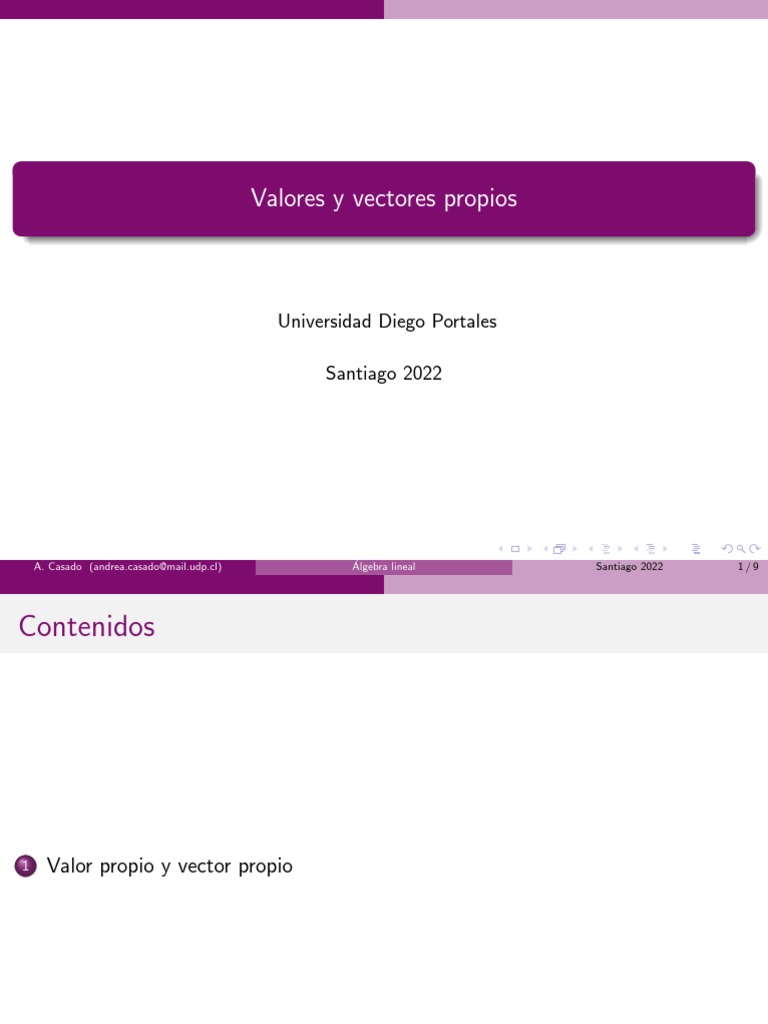 Presentaci N Vectores Propios y Valores Propios | PDF | Valores propios y vectores propios ...