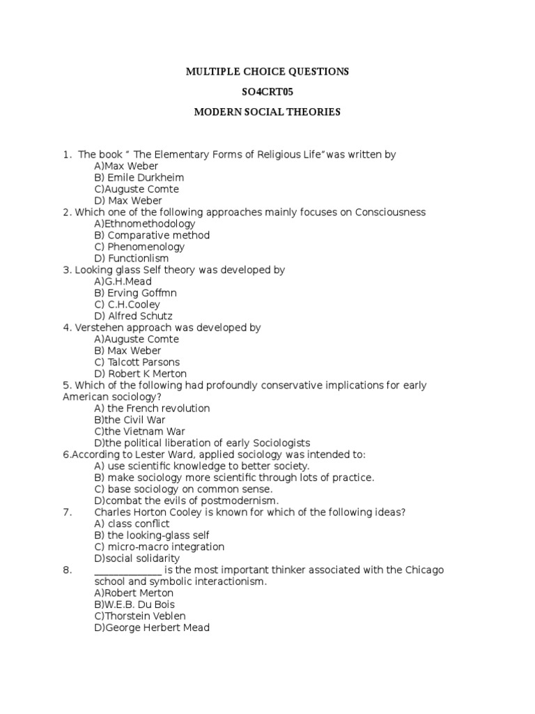 4 Sem Modern Social Theories | PDF | Sociology | Marx's Theory Of ...