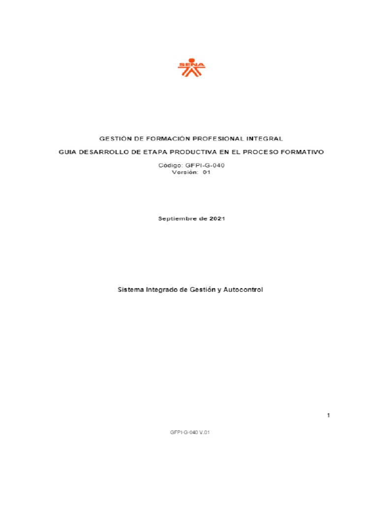 Guia Etapa Productiva Proceso Formativo | PDF