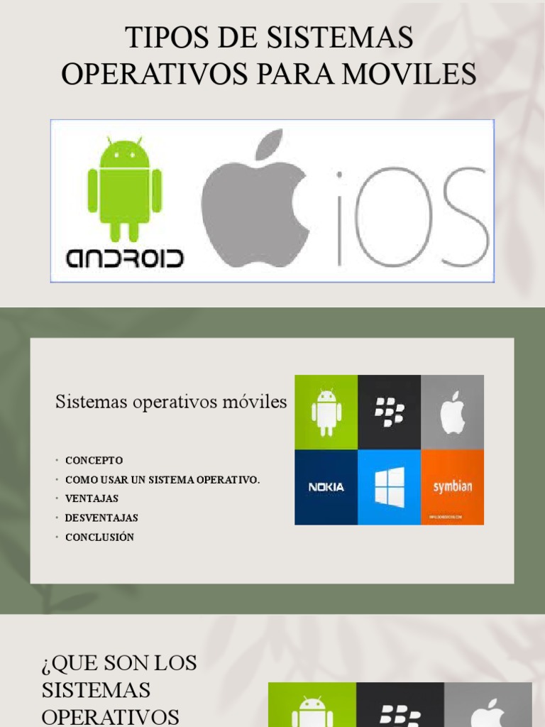 Tipos de Sistemas Operativos para Moviles | PDF | Ios | Android (sistema operativo)