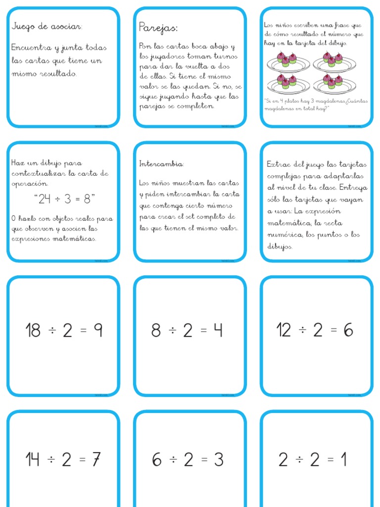 Es M 101 Juego de Cartas Multiplicacion y Division x2 | PDF