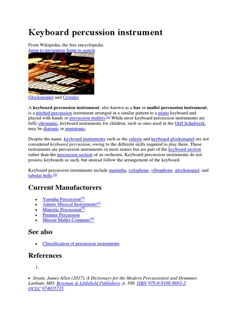 Keyboard Percussion Instrument | PDF | Wikipedia | Music Production