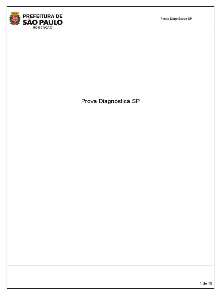 Prova Diagnóstico SP | PDF