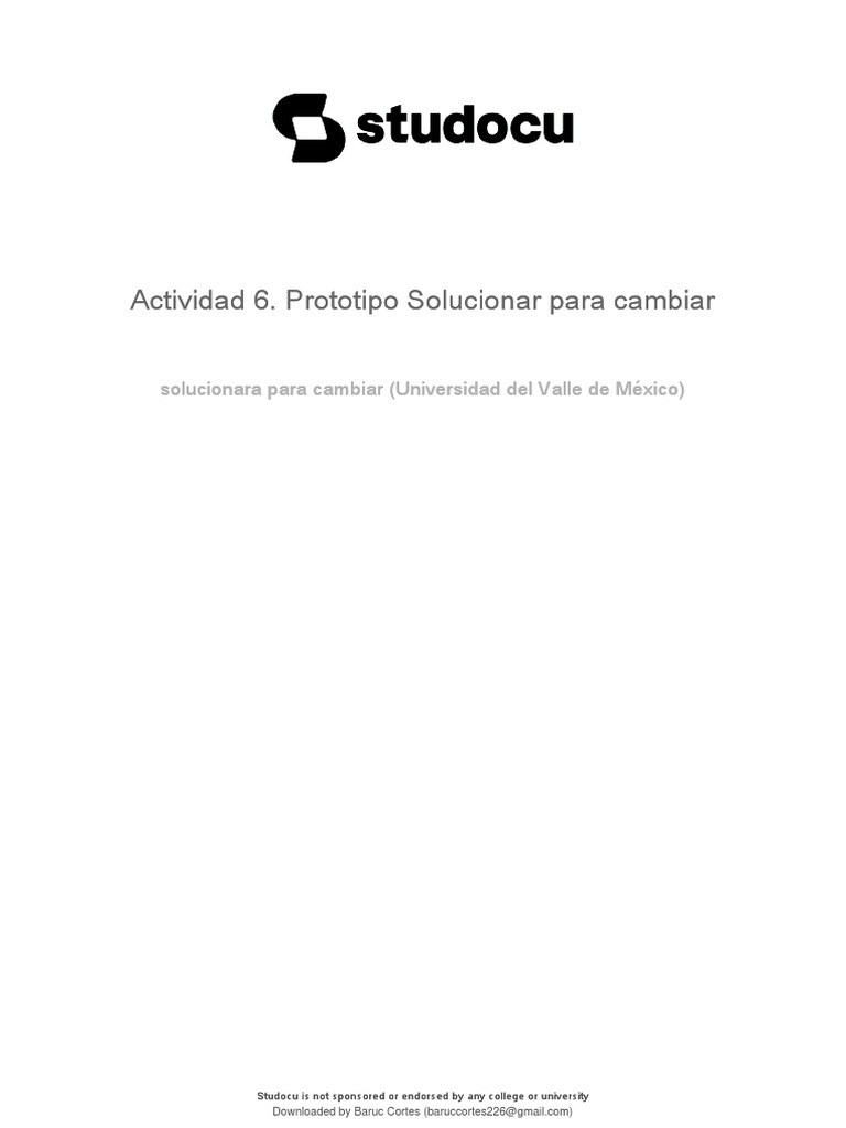 Actividad 6 Prototipo Solucionar para Cambiar | PDF