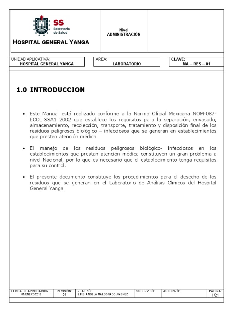 Manual de R.P.B.I. | PDF | Residuos | Laboratorios