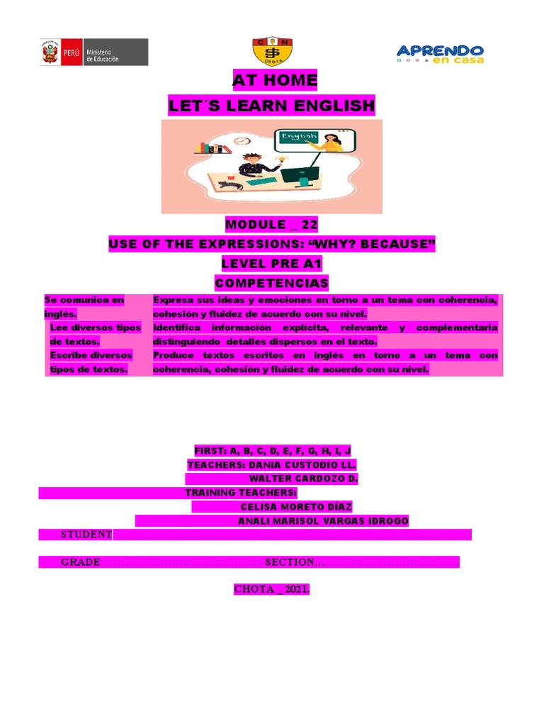 Module # 22 Use of Why and Because. | PDF