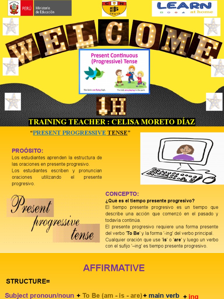 Present Progressive Tense | PDF | Verb | English Language