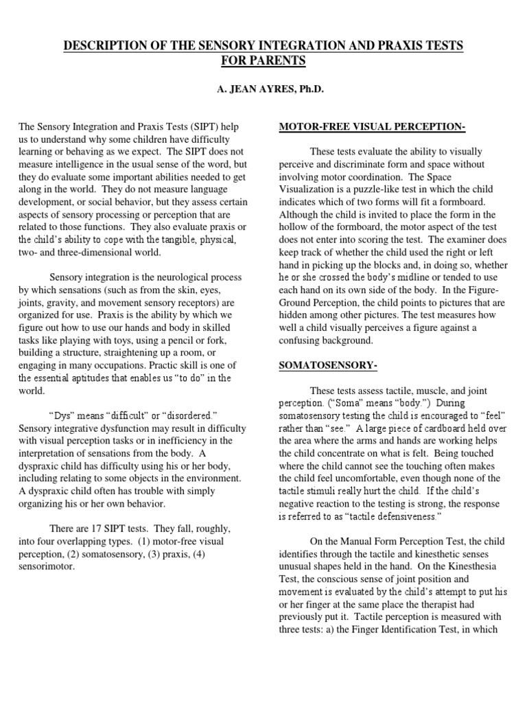 Understanding SIPT for Parents | PDF | Career & Growth | Self-Improvement