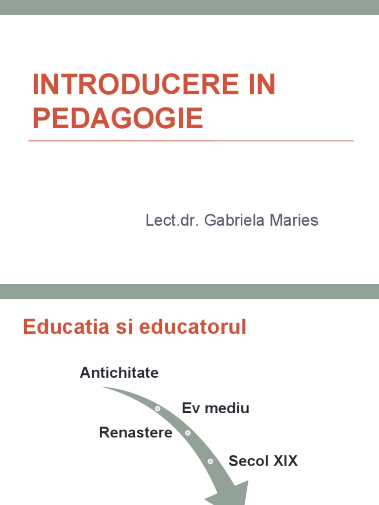 Introducere in Pedagogie | PDF