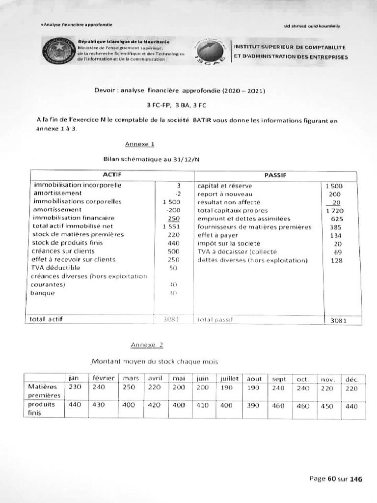 TD Analyse Financiére Approfondie | PDF