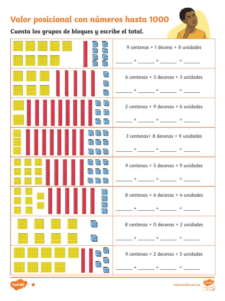 Hoja de Actividad Valor Posicional Hasta El 1000 - Ver - 1 | PDF