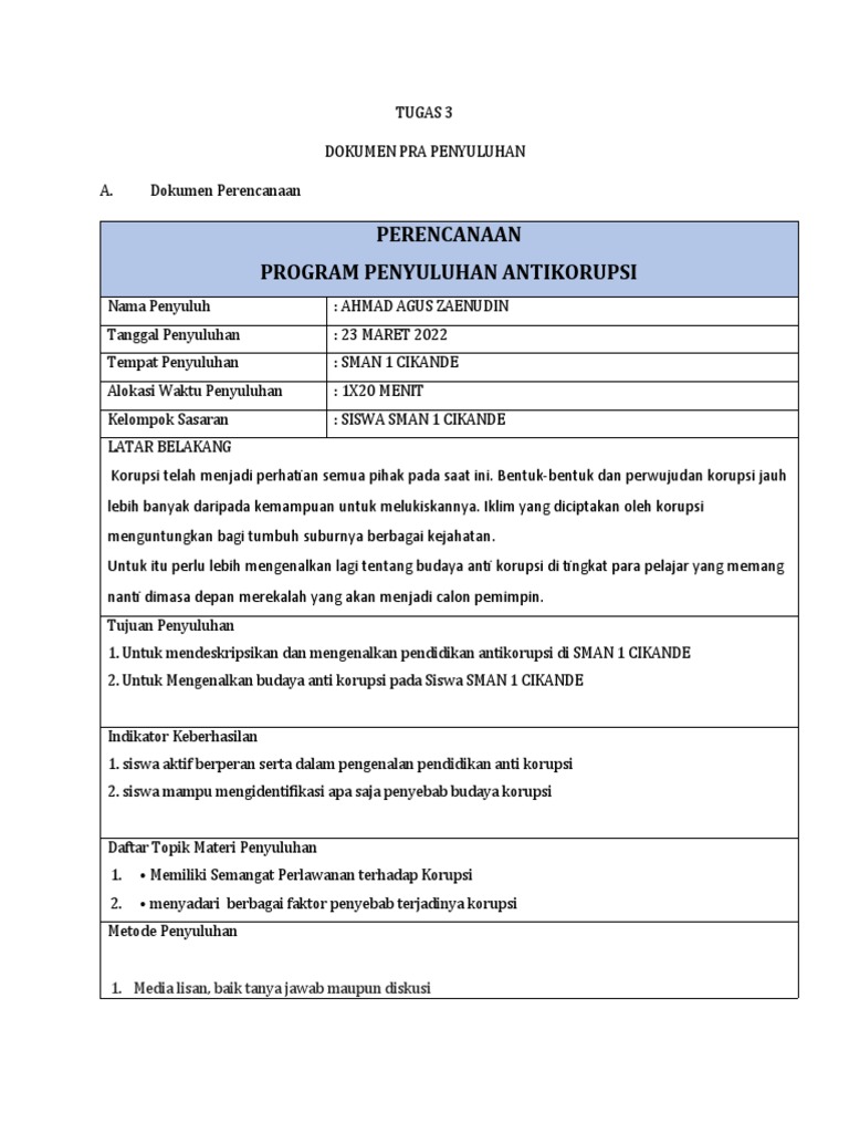 Template Dokumen Perencanaan | PDF