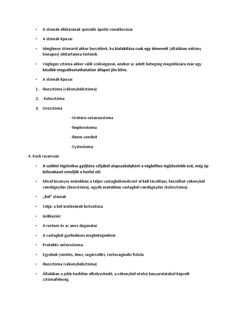 A Stomák Ellátásának Speciális Ápolói Vonatkozásai | PDF