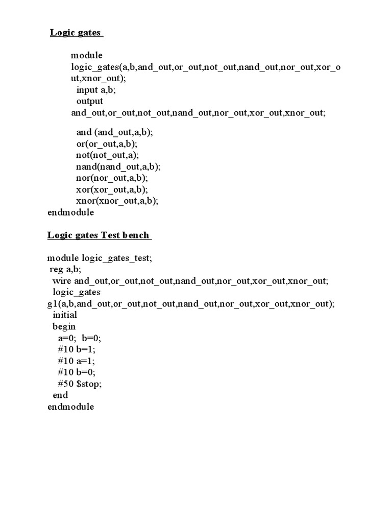 Lab Programs | PDF | Logic Gate | Electronic Design
