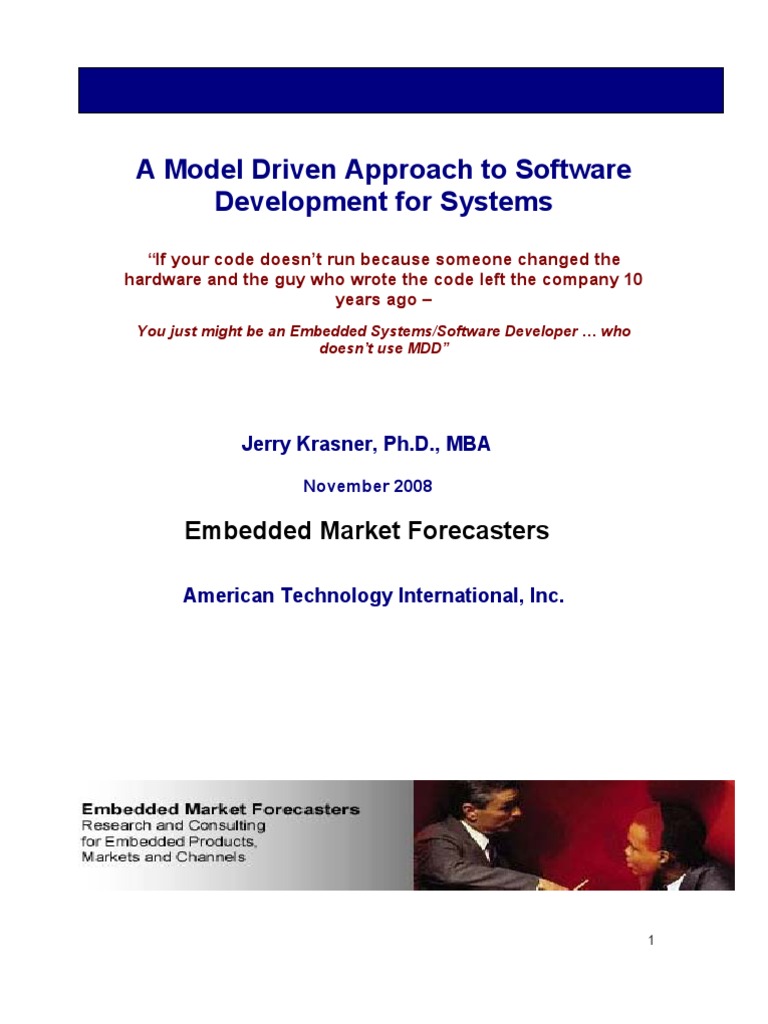 A Model Driven Approach To Software Development For Systems: Embedded Market Forecasters | PDF ...