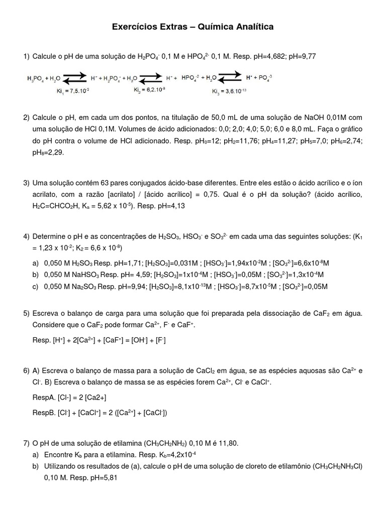 Exercícios Extras 2o Prova | PDF