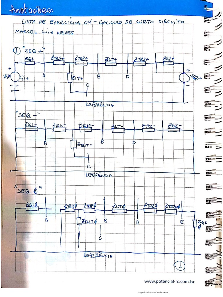 Resolução Lista 4A Cálculo - Curto - Circuito | PDF