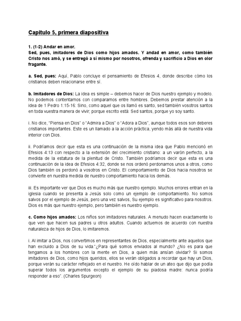 Análisis Capitulo 5 - Efesios | PDF | Sacrificio | Amor