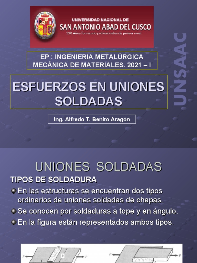 1) Uniones Soldadas-ML323.2020-II. ABA | PDF | Soldadura | Construcción
