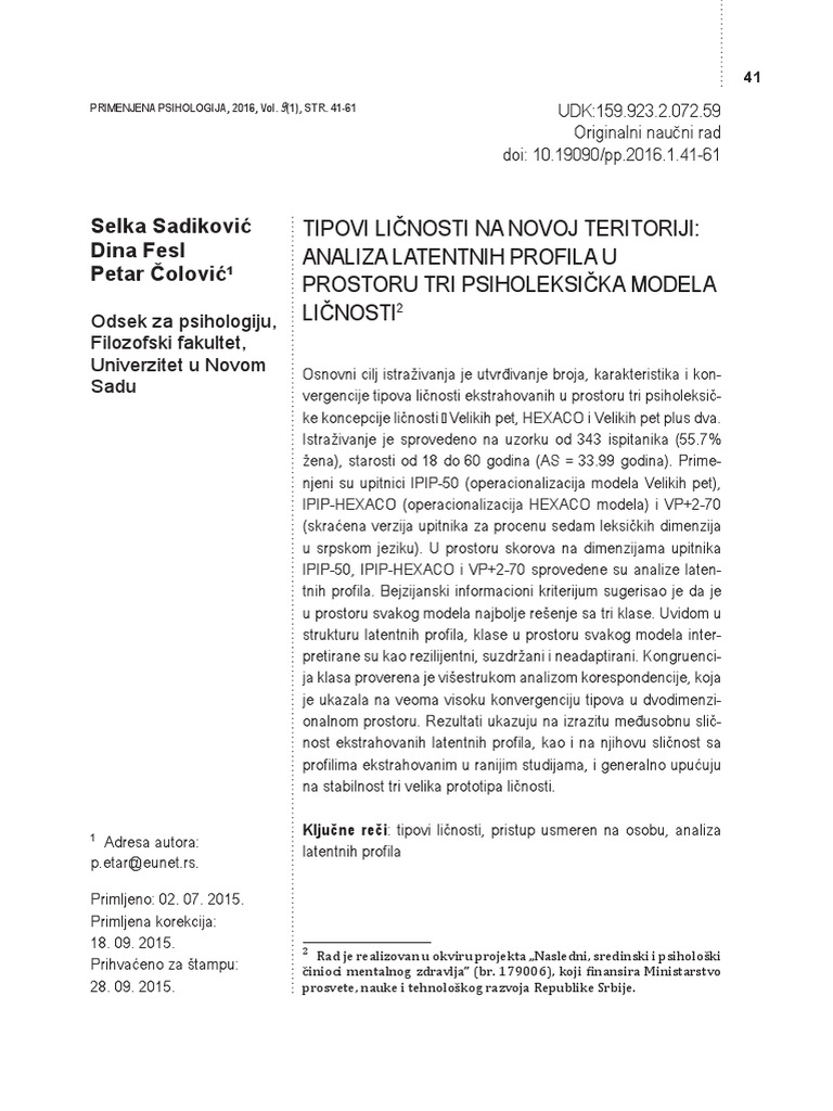 Primenjena Psihologija Senka Sadikovic | PDF
