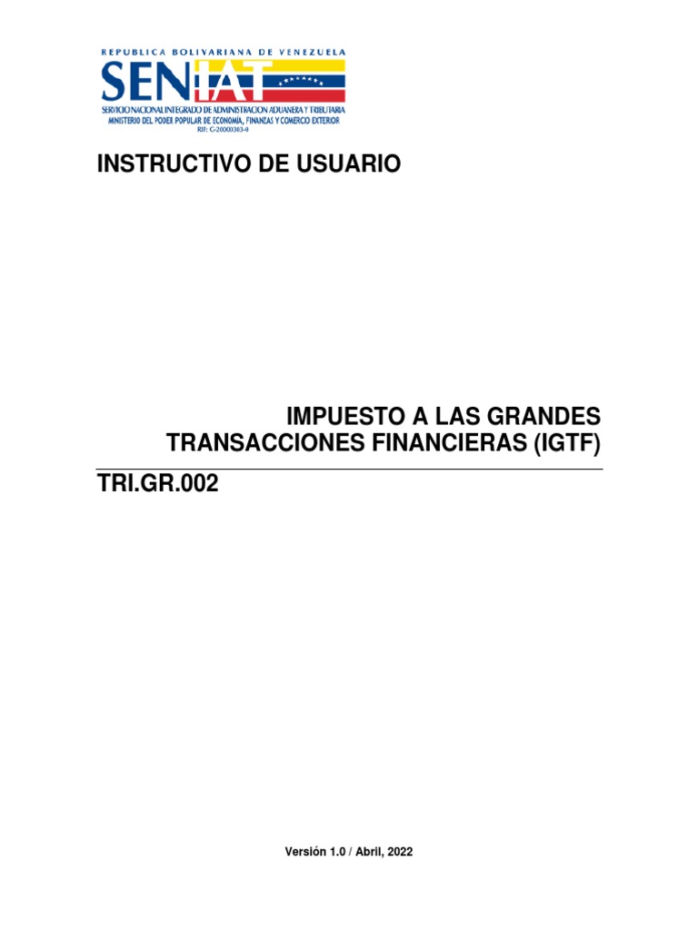 Guía para Declarar IGTF en SENIAT | PDF | Ventana (informática) | Impuestos