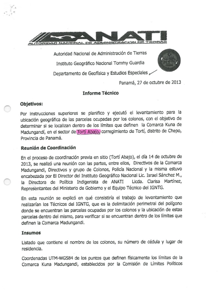 Informe Comarca Madugandi | PDF