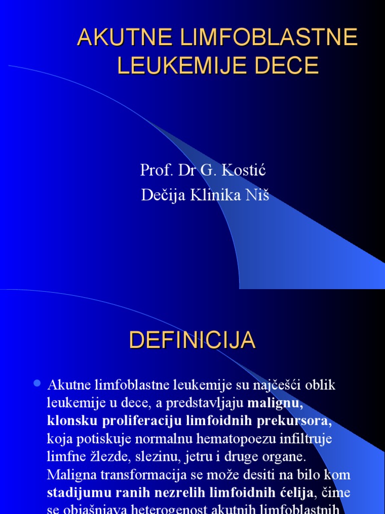 Akutne Limfoblastne Leukemije Dece | PDF