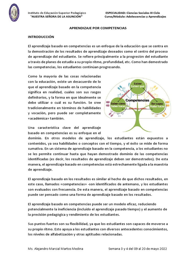 El Aprendizaje Por Competencias | PDF | Aprendizaje | Sicología