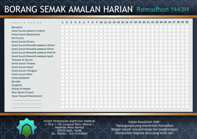 Checklist Ramadhan | PDF
