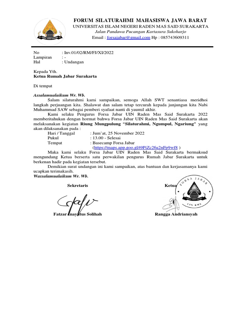 Surat Undangan RJ | PDF