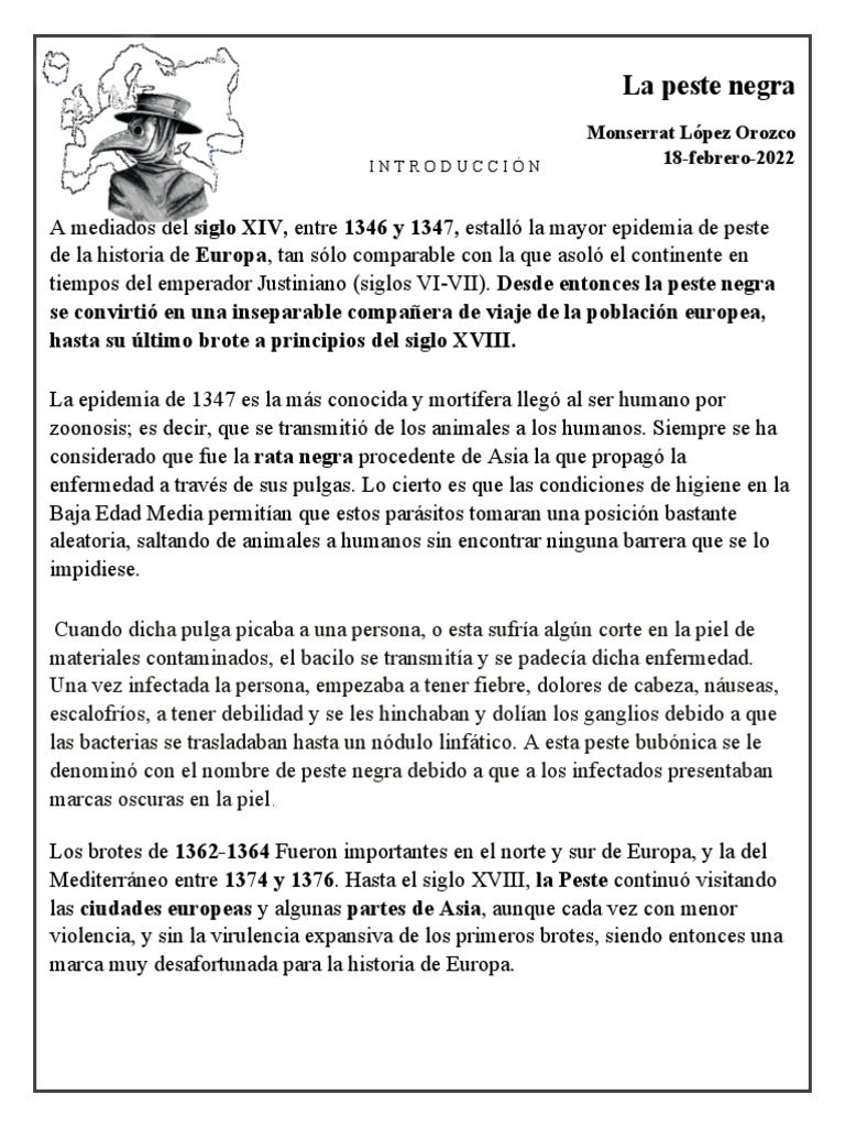 Impacto de la Peste Negra en Europa | PDF