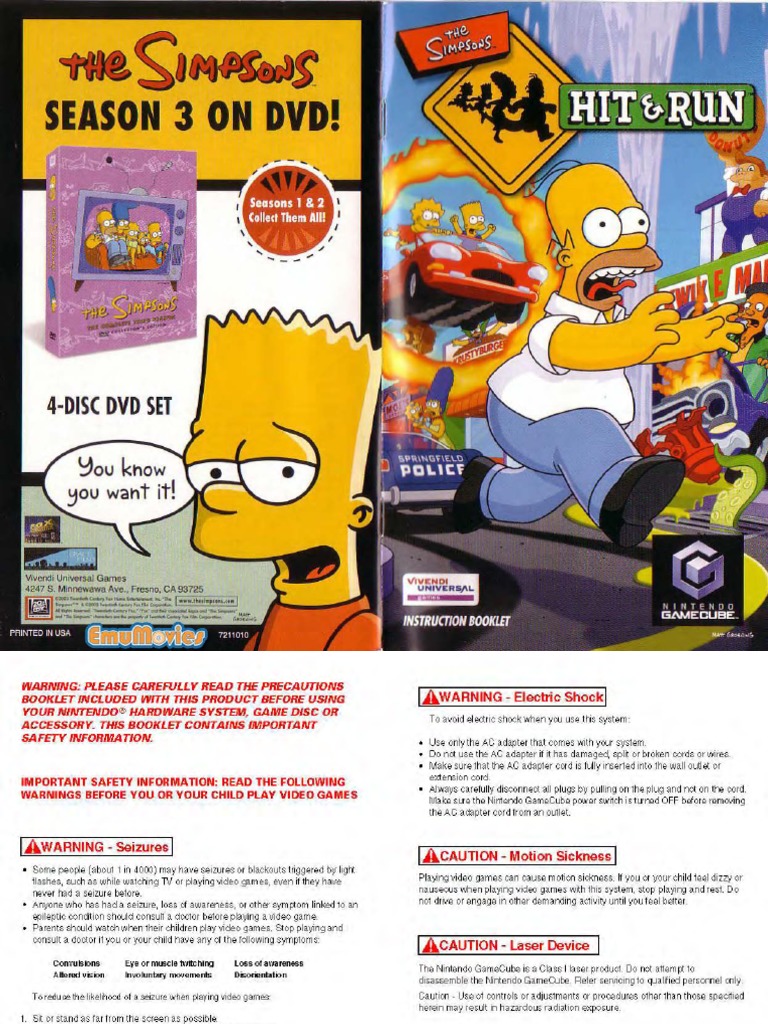 Nintendo GameCube The Simpsons - Hit & Run | PDF