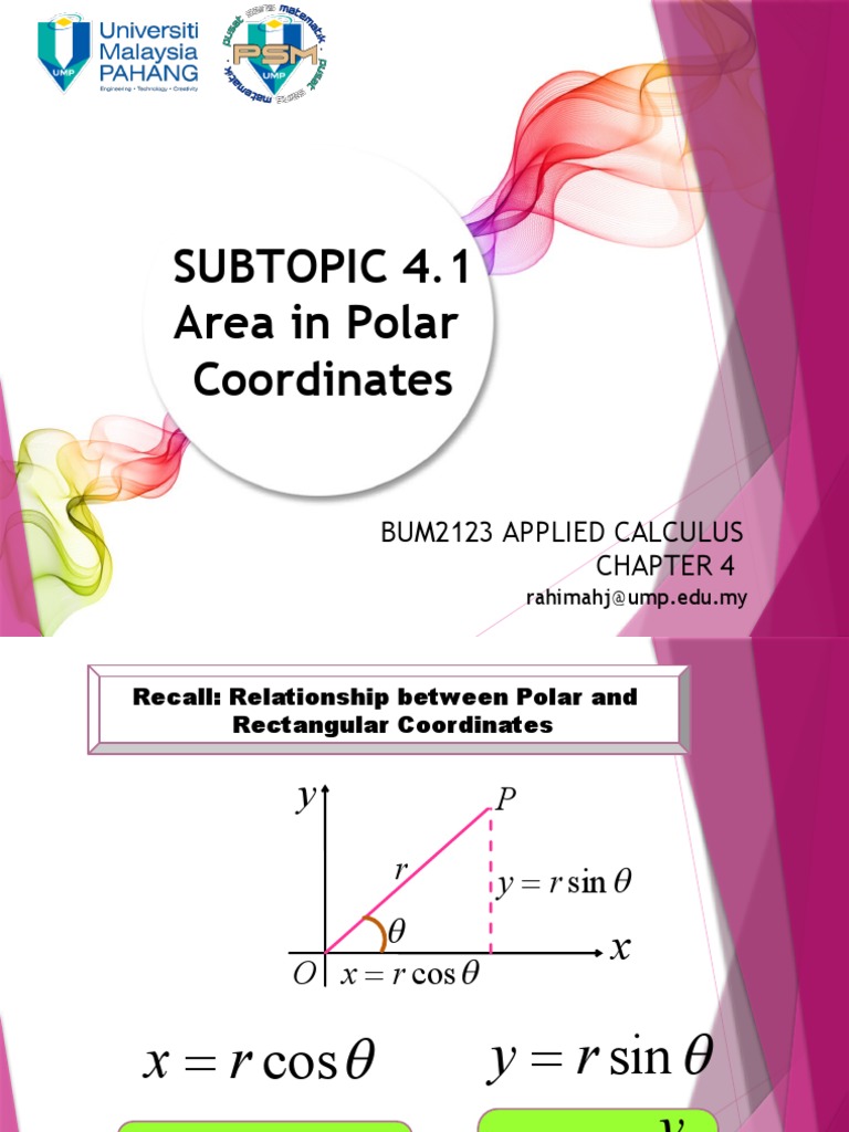 4.1 Area in Polar Coordinates | PDF