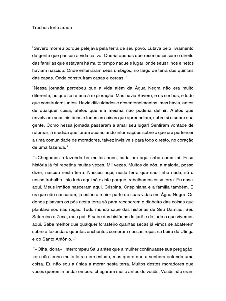 Torto Arado Trechos | PDF | Terra