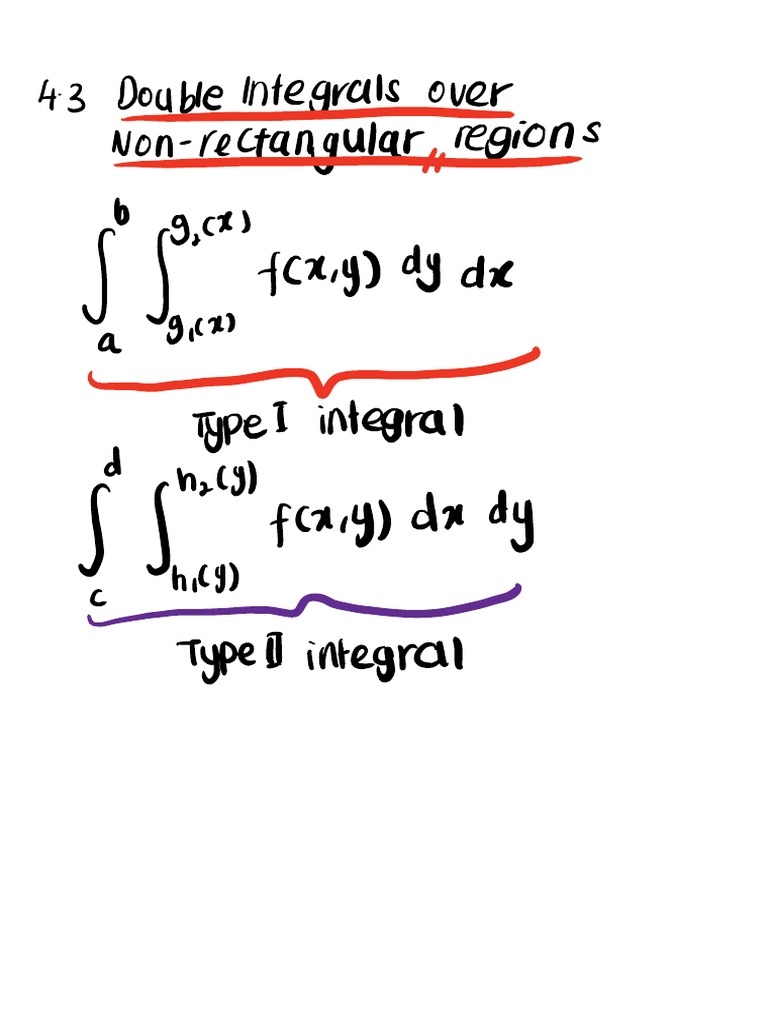 4.3 Double Integrals Over Non-Rectangular Region | PDF