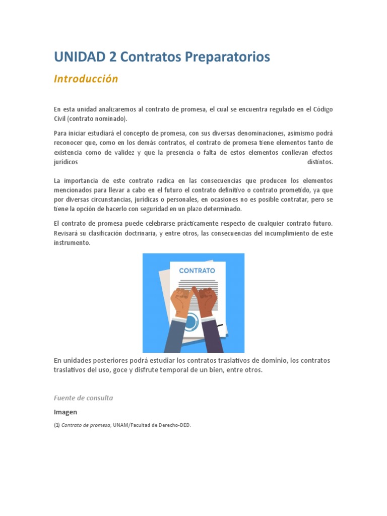 UNIDAD 2 Contratos Preparatorios | PDF
