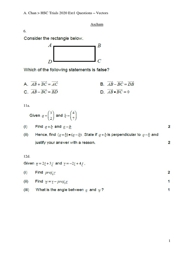 Questions On Vectors | PDF