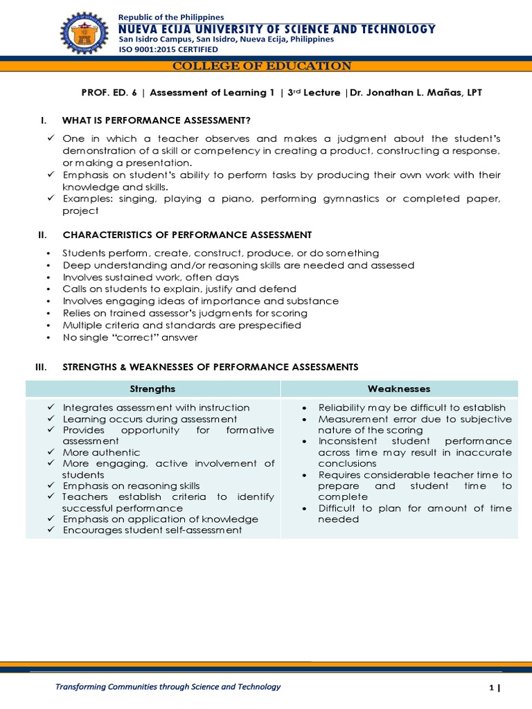 Prof Ed 6 | PDF | Rubric (Academic) | Educational Assessment