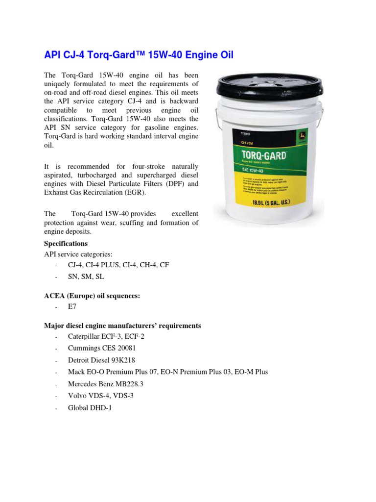Torq Gard 15w40 | PDF
