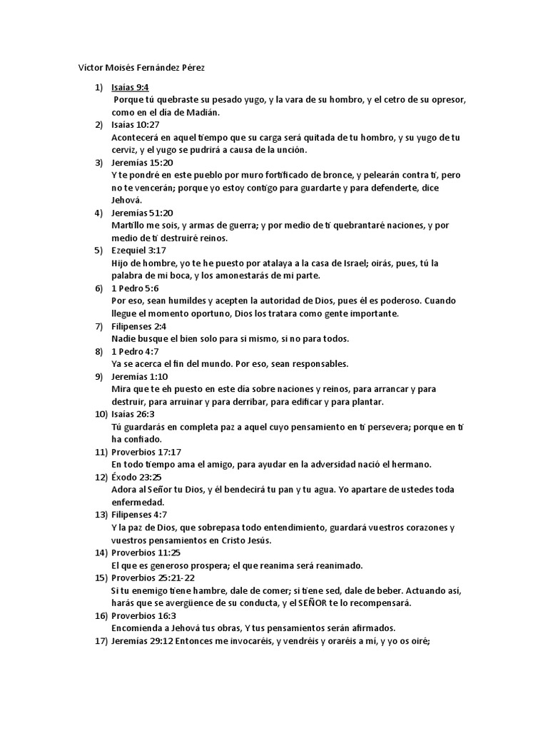 Versiculos | PDF | Creencia religiosa y doctrina | Contenido bíblico