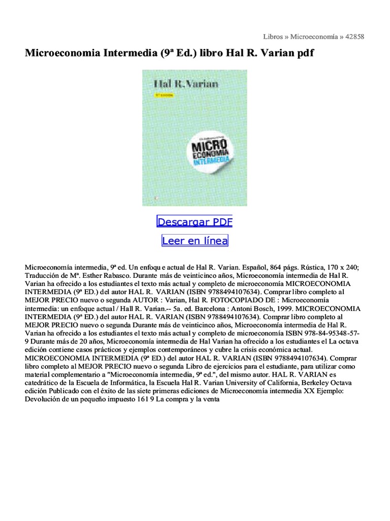 Qdoc - Tips - Microeconomia Intermedia 9 Ed | PDF