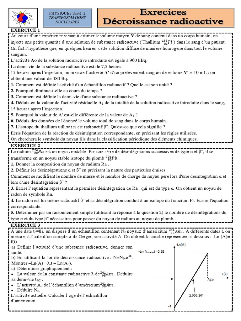 Exercices 19 Decroissance Radioactive | PDF