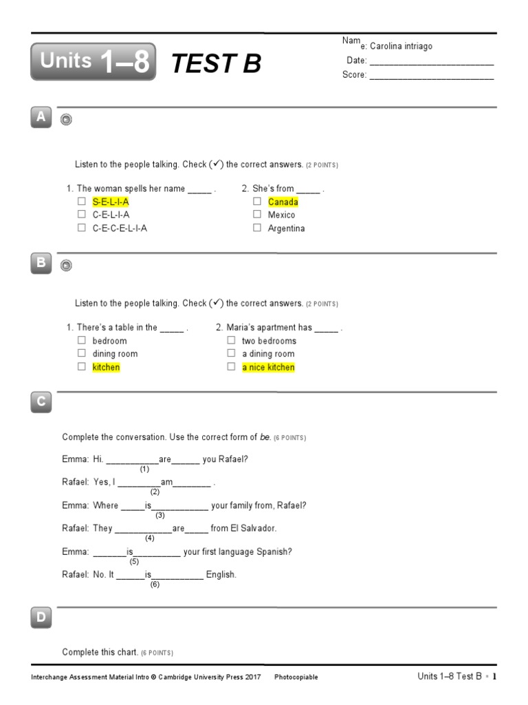 IC5 Intro T1to8B Carolina | PDF
