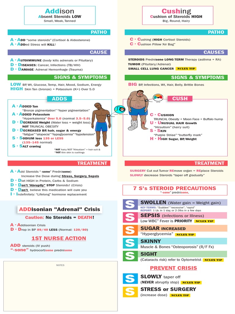 Addison Vs Cushings | PDF | Adrenal Gland | Corticosteroid
