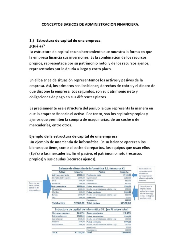 AF-CONCEPTOS BASICOS - ESTRUCTURA DE CAPITAL Y APALANCAMIENTO - Alvaro González | PDF