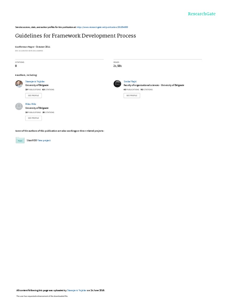 Guidelinesforframework Developmentprocess | PDF
