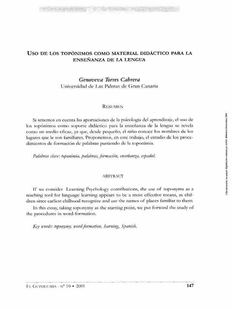 Unidad 6 Uso de Los Toponimos | PDF | Palabra | España